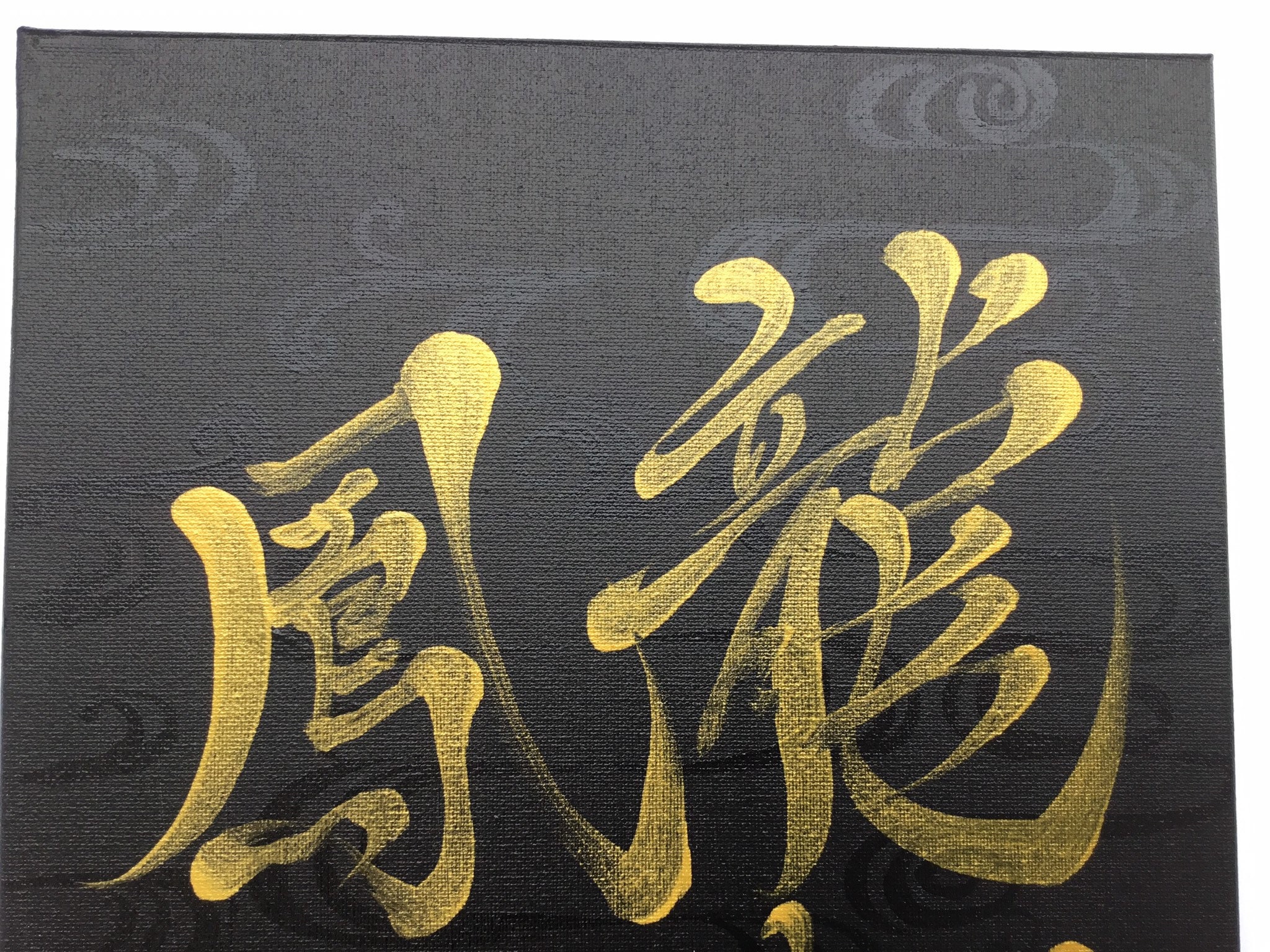 Dragon & Phoenix-idiom-kanji-original Japanese Calligraphy on Canvas ...