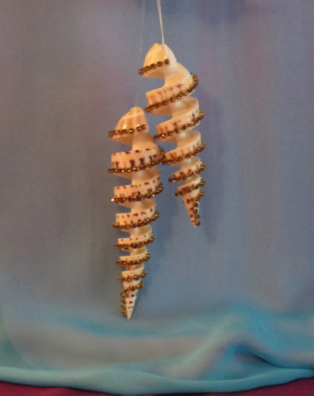 SOLD: Bronze Spiral Embellished Auger Ornaments With Swarovski Crystals ...