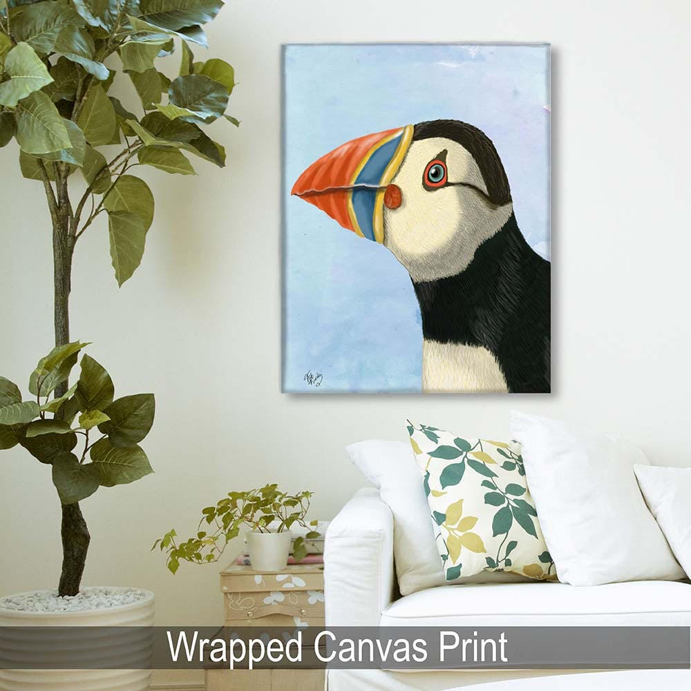 Puffin Art print Puffin Portrait Wall Art puffin print sea | Etsy