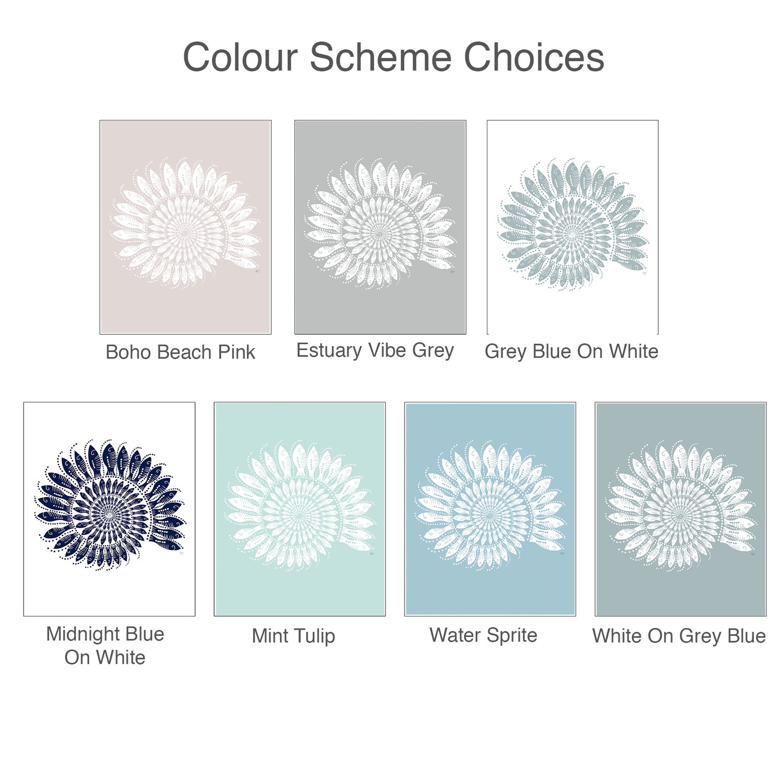 Blue Fish Art Shell Picture Sea Shell Art Fish Canvas - Etsy UK