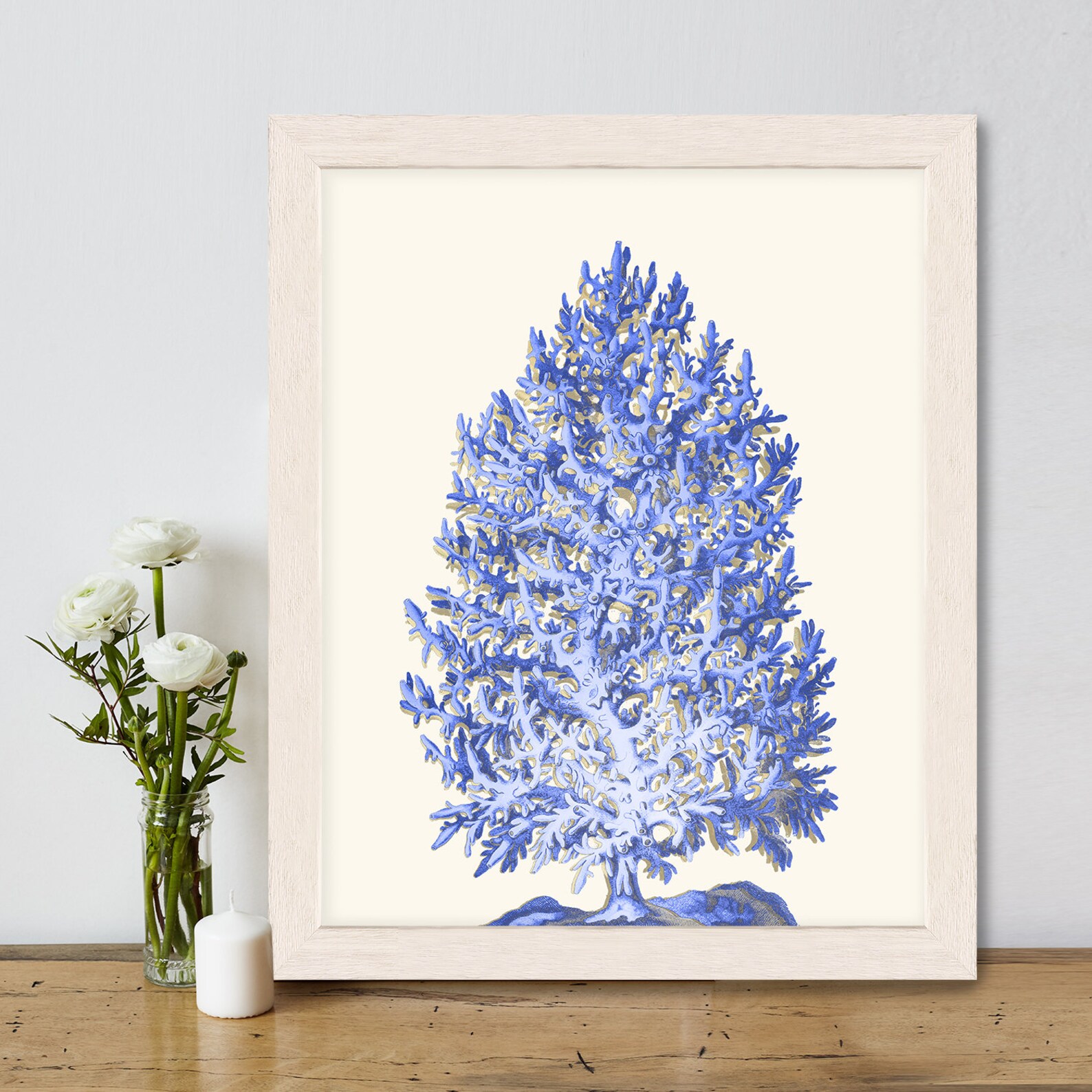 Blue Coral Tree Nautical Print Sea Coral Wall Art Coastal - Etsy