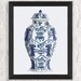 Porcelain Vase Print, Chinese Decor, Chinoiserie Art, Blue and White ...