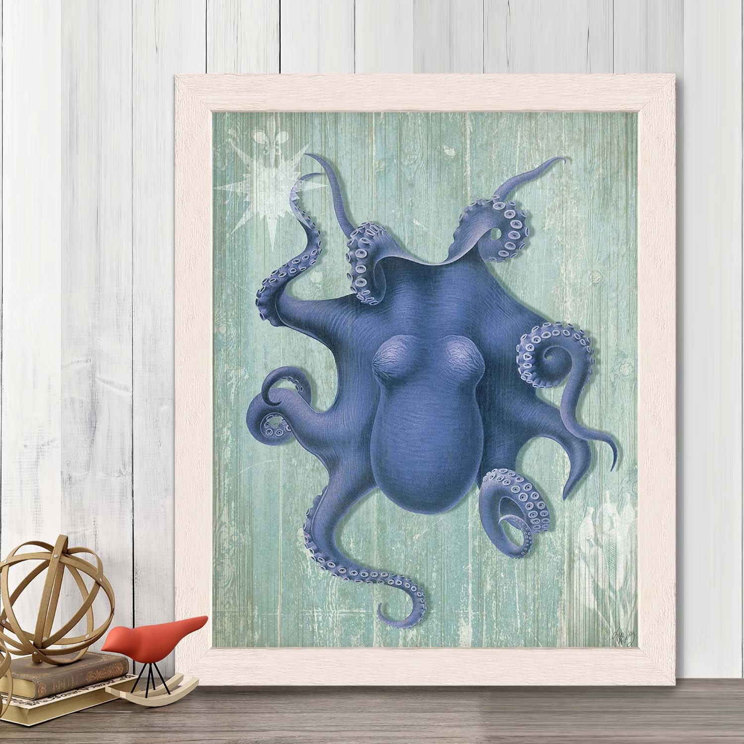 Bathroom Art Octopus 4 Blue Octopus Poster Octopus Decor | Etsy