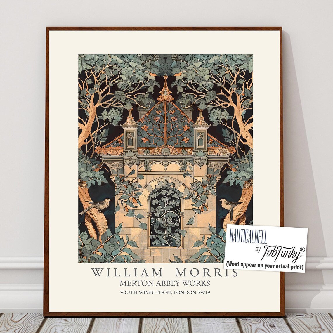 William Morris Style Bird Print, Dovecot Illustration, William Morris ...
