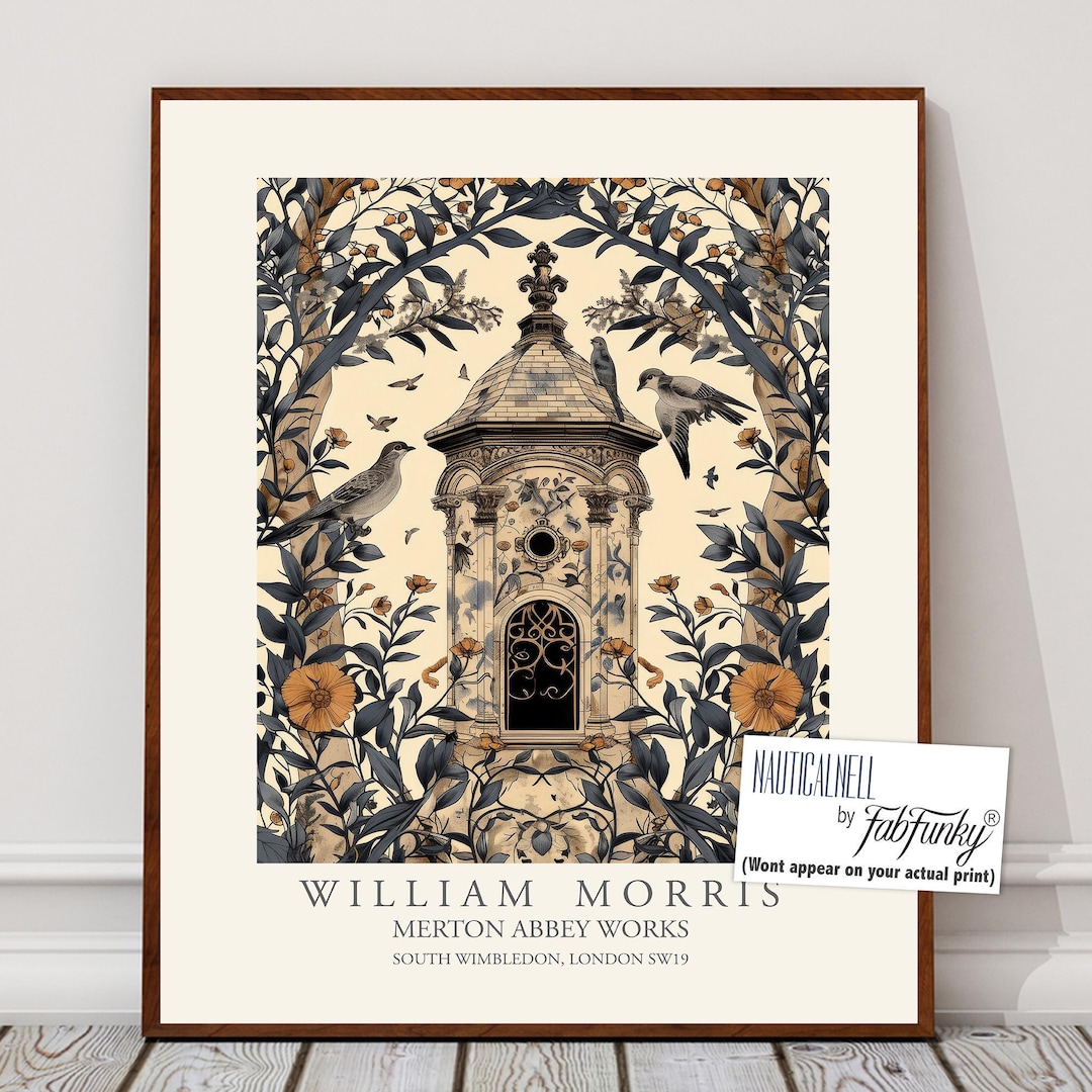 William Morris Style Bird Print, Dovecot Illustration, William Morris ...