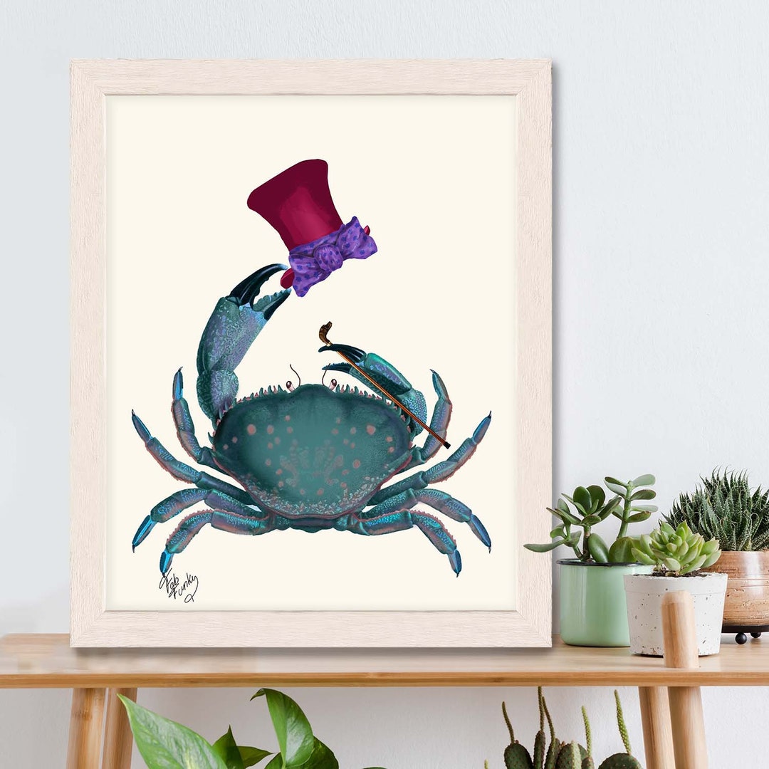 Crab Poster - the Dandy Crab - Crab Print Nautical Kids Room Decor ...