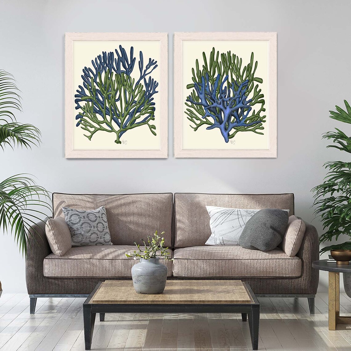 Coral Prints Set of 2 Blue and Green Coral Art Prints Coral | Etsy UK