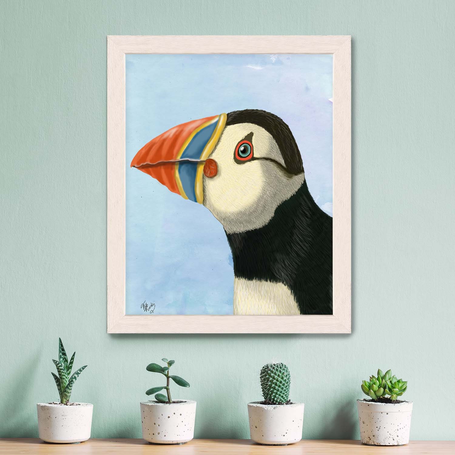 Puffin Art print Puffin Portrait Wall Art puffin print sea | Etsy