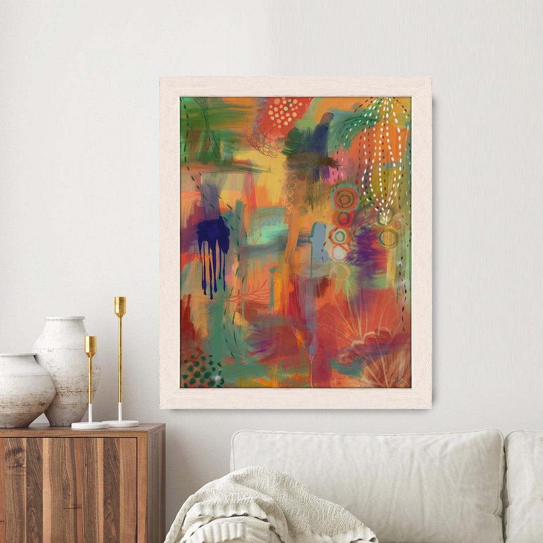 Bright Modern Art, Colourful Print, Abstract Painting, Framed Prints ...