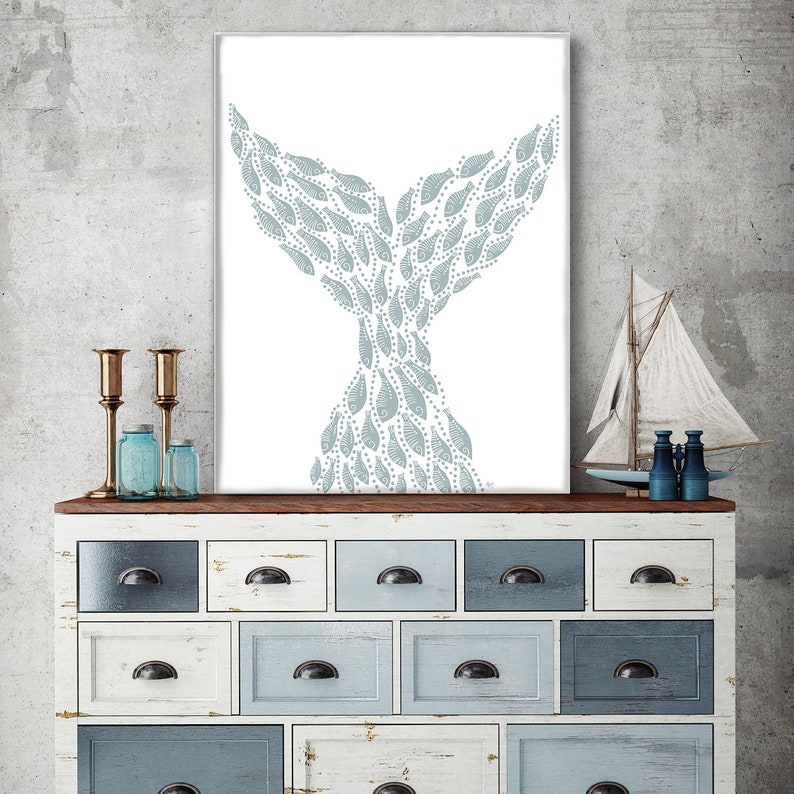 Little Fishes Art Fish Tail Print Mermaid Tail Picture - Etsy