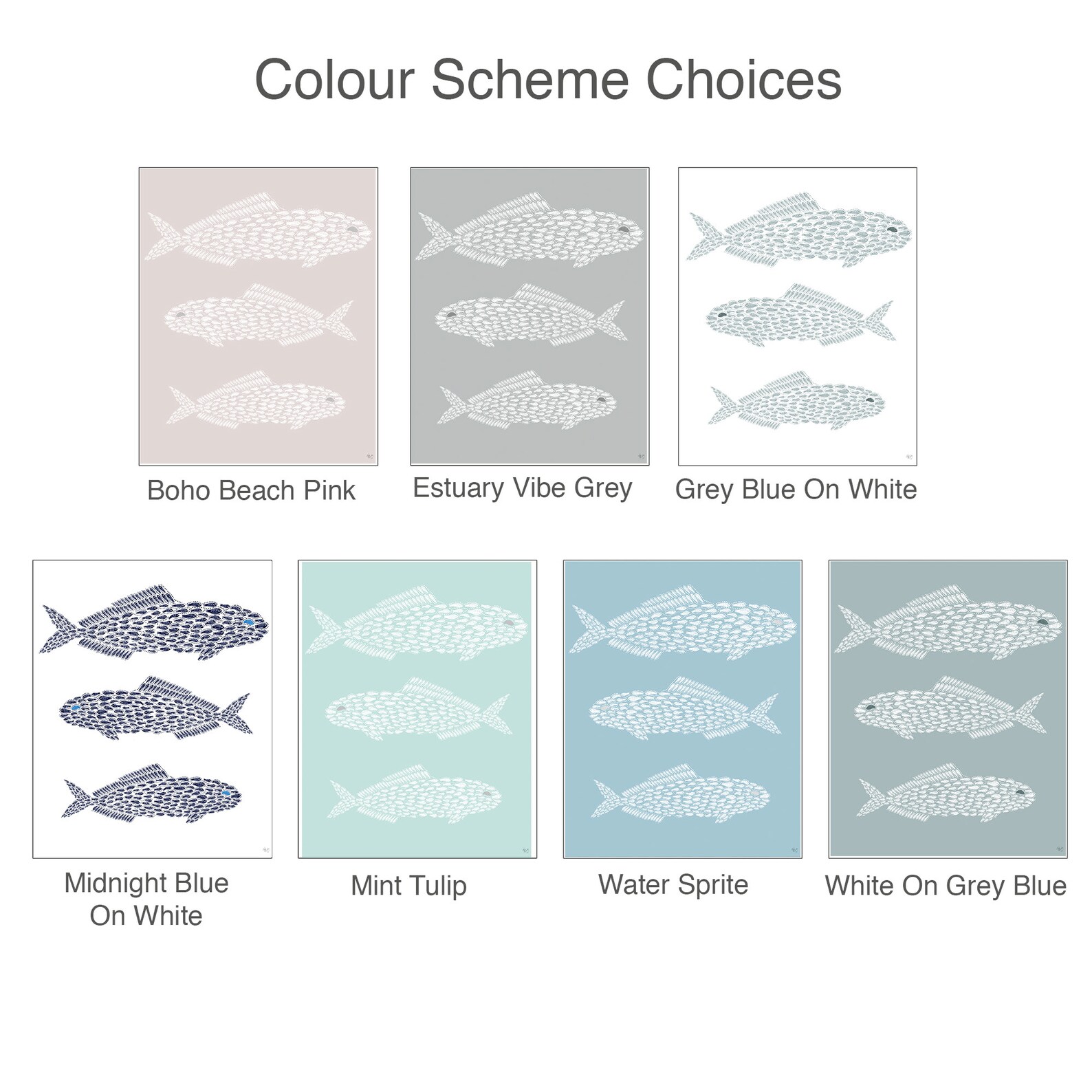 Blue Fish Print Fish Painting Fishing Gift Sealife Fish | Etsy