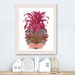 Tropical Decor Pink Pineapple Print Flowers 2 Beach House Coastal ...