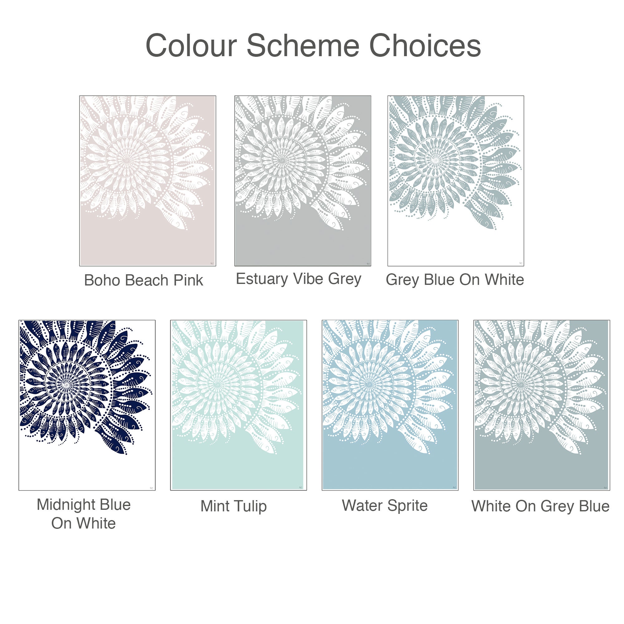 Blue Fish Art Print Shell Poster Art Fish Painting Blue | Etsy UK