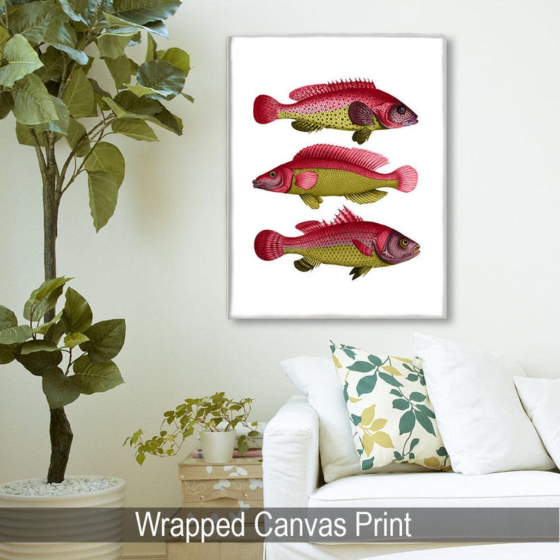 Fish Art Print Red/yellow Fantasy Fish Fish Print Fishing - Etsy