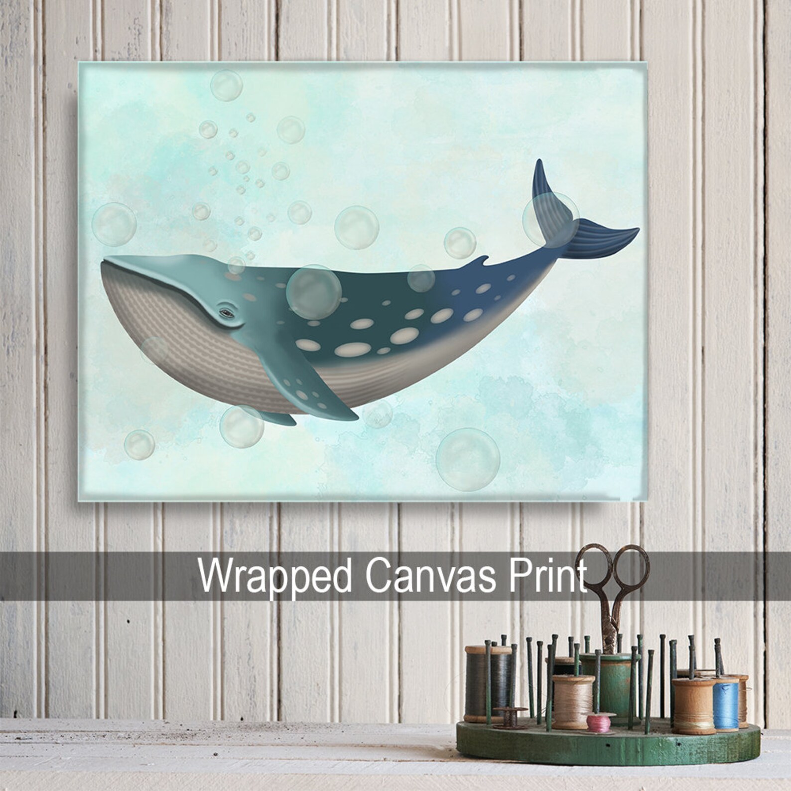 Whale Wall Art Whale Bubbles 1 Whale Beach Wall Art | Etsy