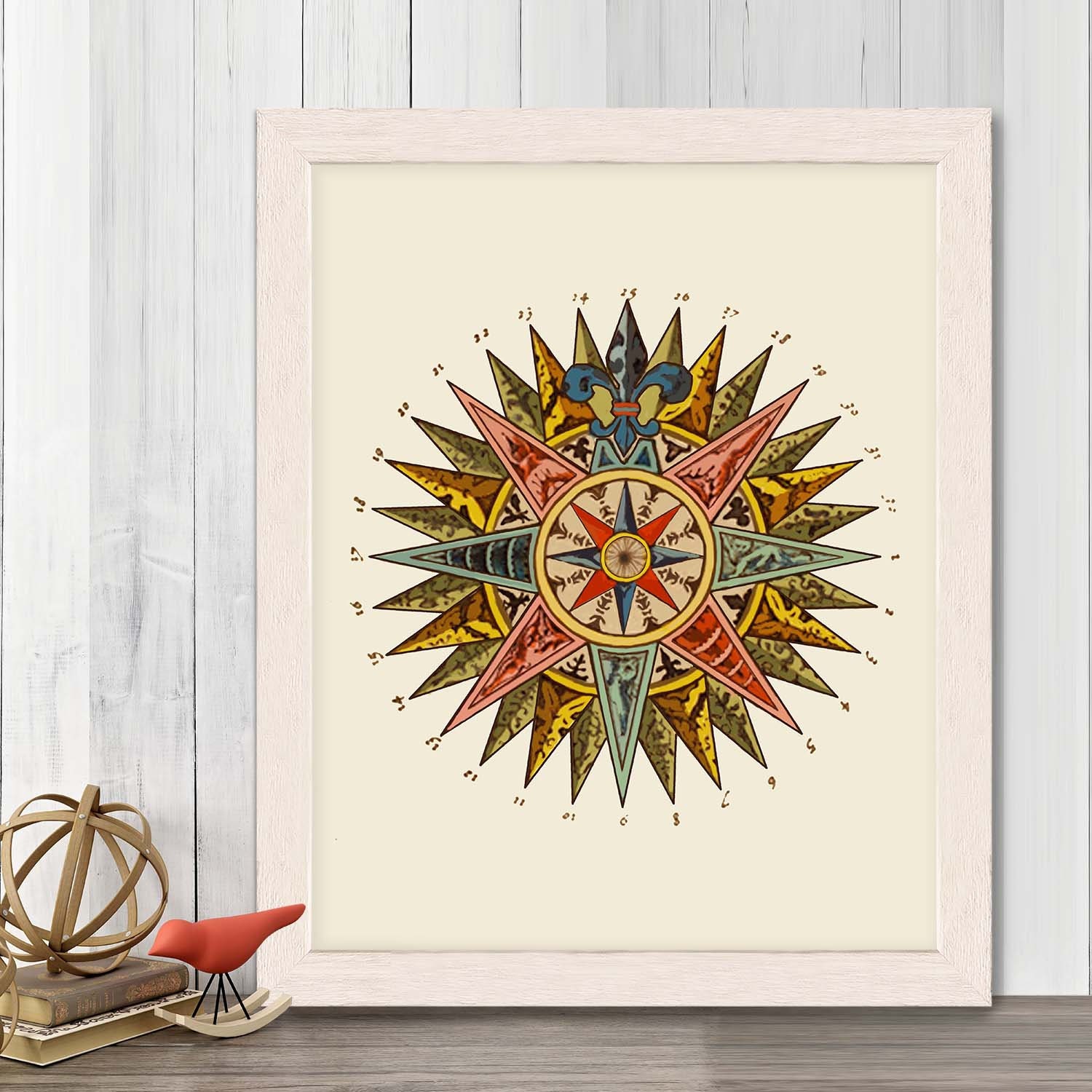 Nautical Star Art print nautical Compass Art Nautical print | Etsy