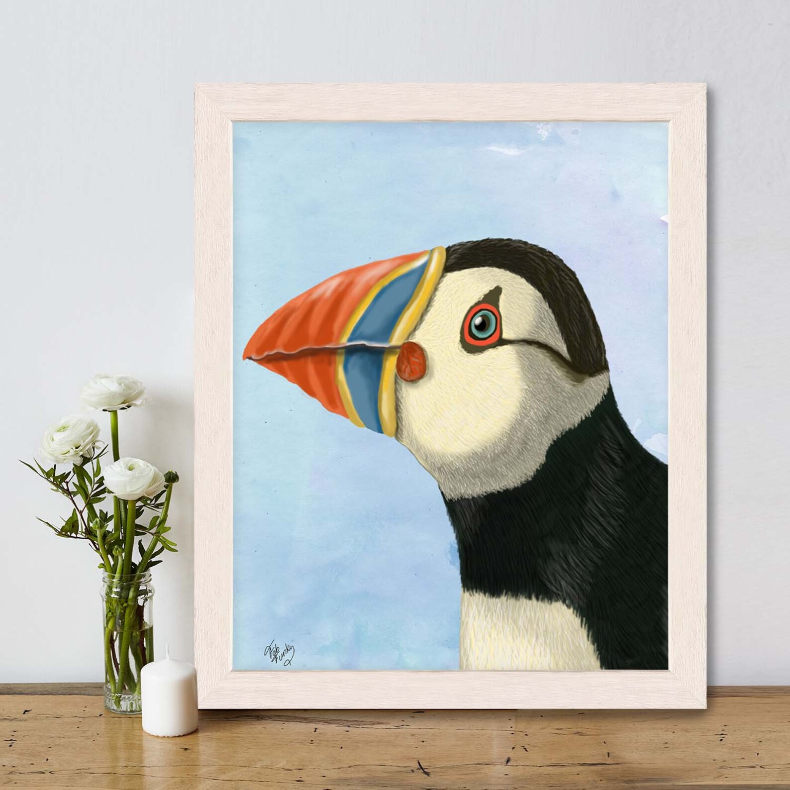 Puffin Art Print Puffin Portrait Wall Art Puffin Print Sea | Etsy