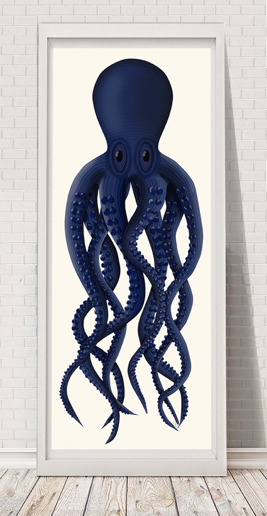 Large Octopus Poster Giant Octopus in Blue Octopus Print - Etsy