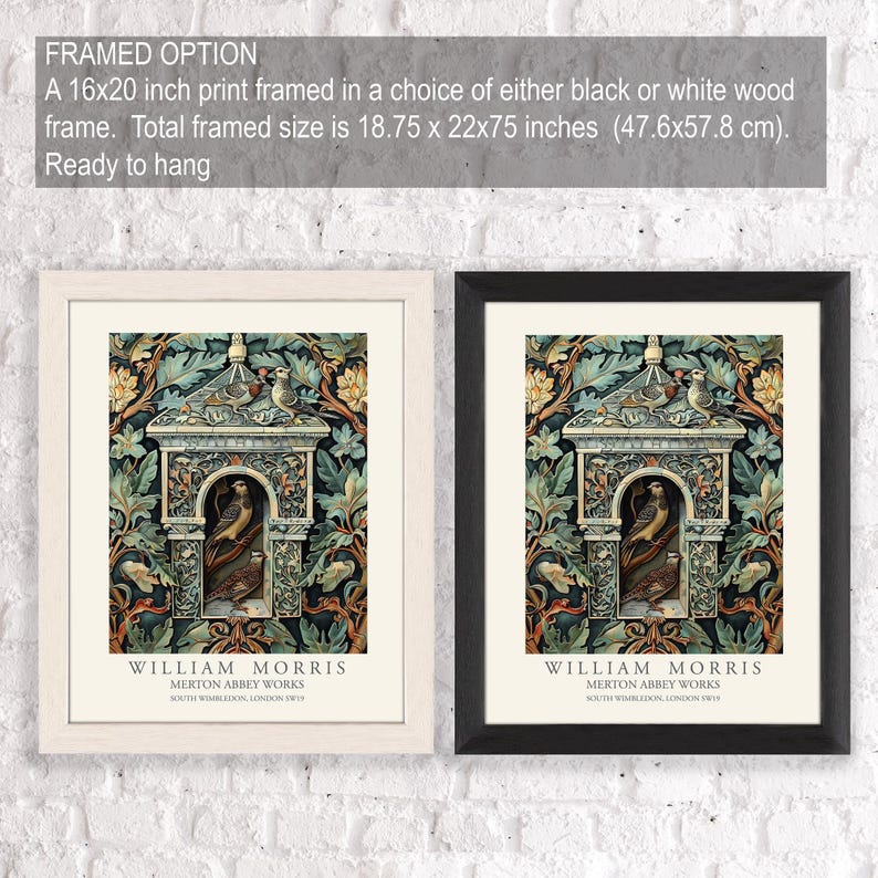 William Morris Style Bird Print, Dovecot Illustration, William Morris ...