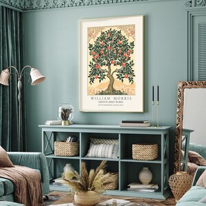 William Morris Style Peach Tree Print, Floral Poster, Large Vintage ...