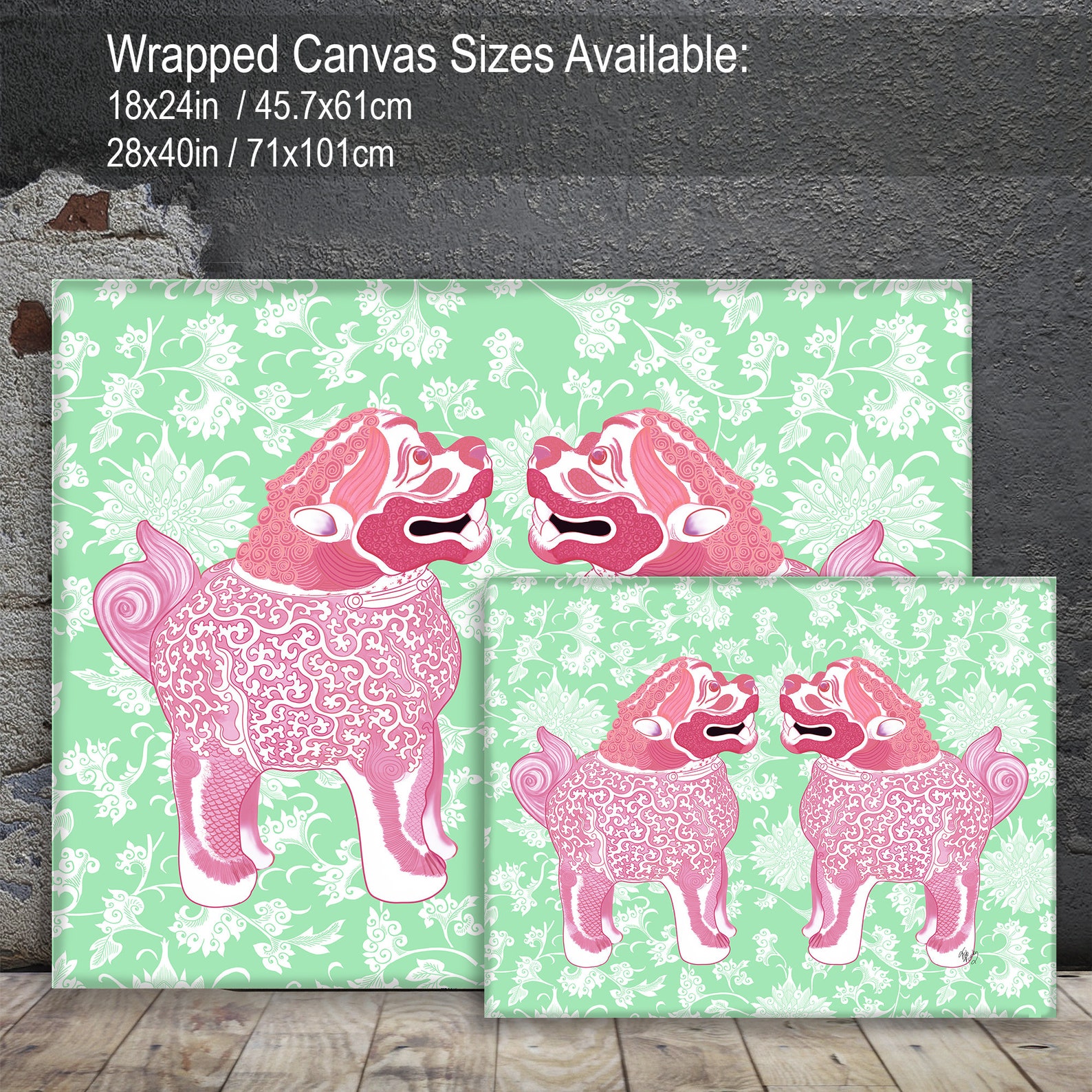 Foo Dog Print Chinoiserie Decor Chinese Lion Dogs Oriental - Etsy