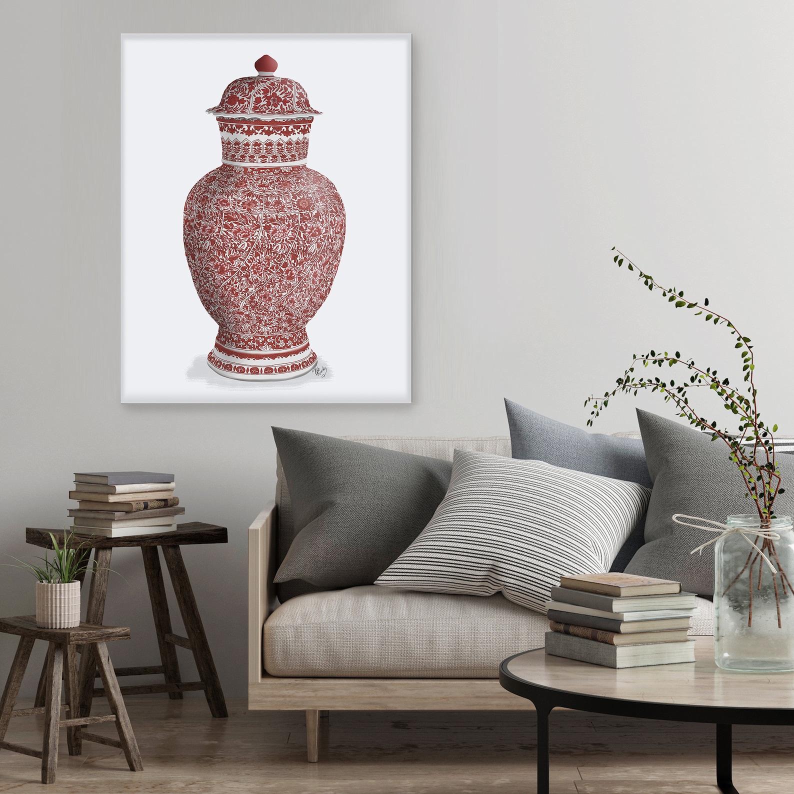 Chinese wall art Chinoiserie art Oriental home decor Floral | Etsy