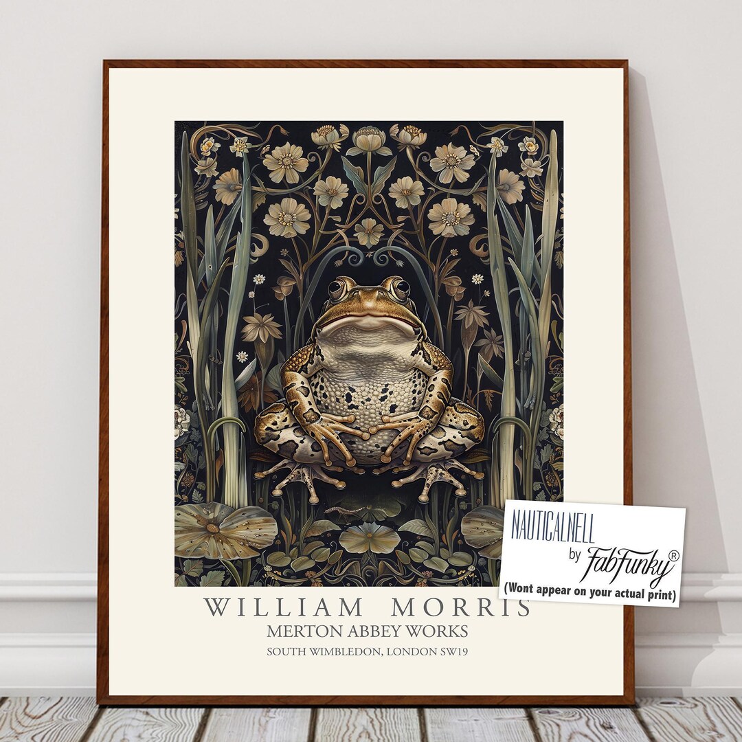 William Morris Style Print, William Morris Poster, Frog Illustration ...