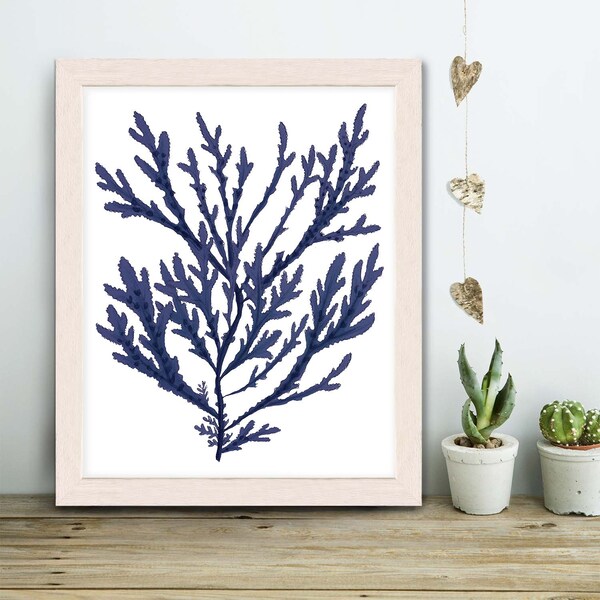 Coral Navy Wall Art - Etsy