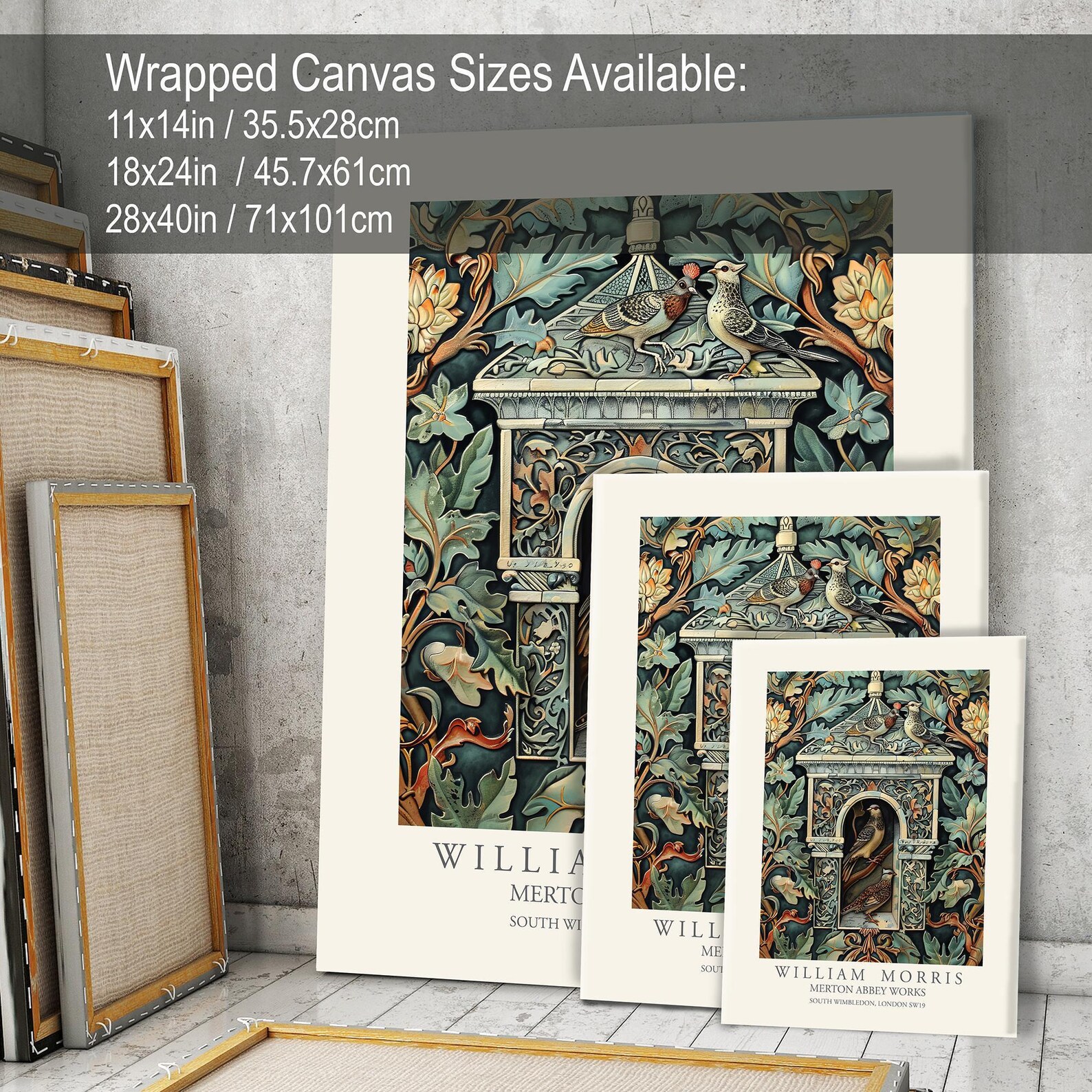 William Morris Style Bird Print, Dovecot Illustration, William Morris ...