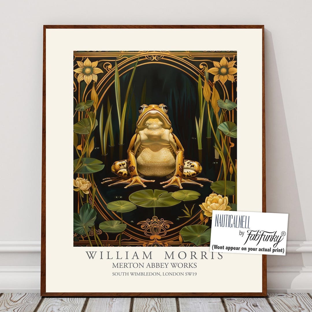 William Morris Style Print, William Morris Poster, Frog Illustration ...