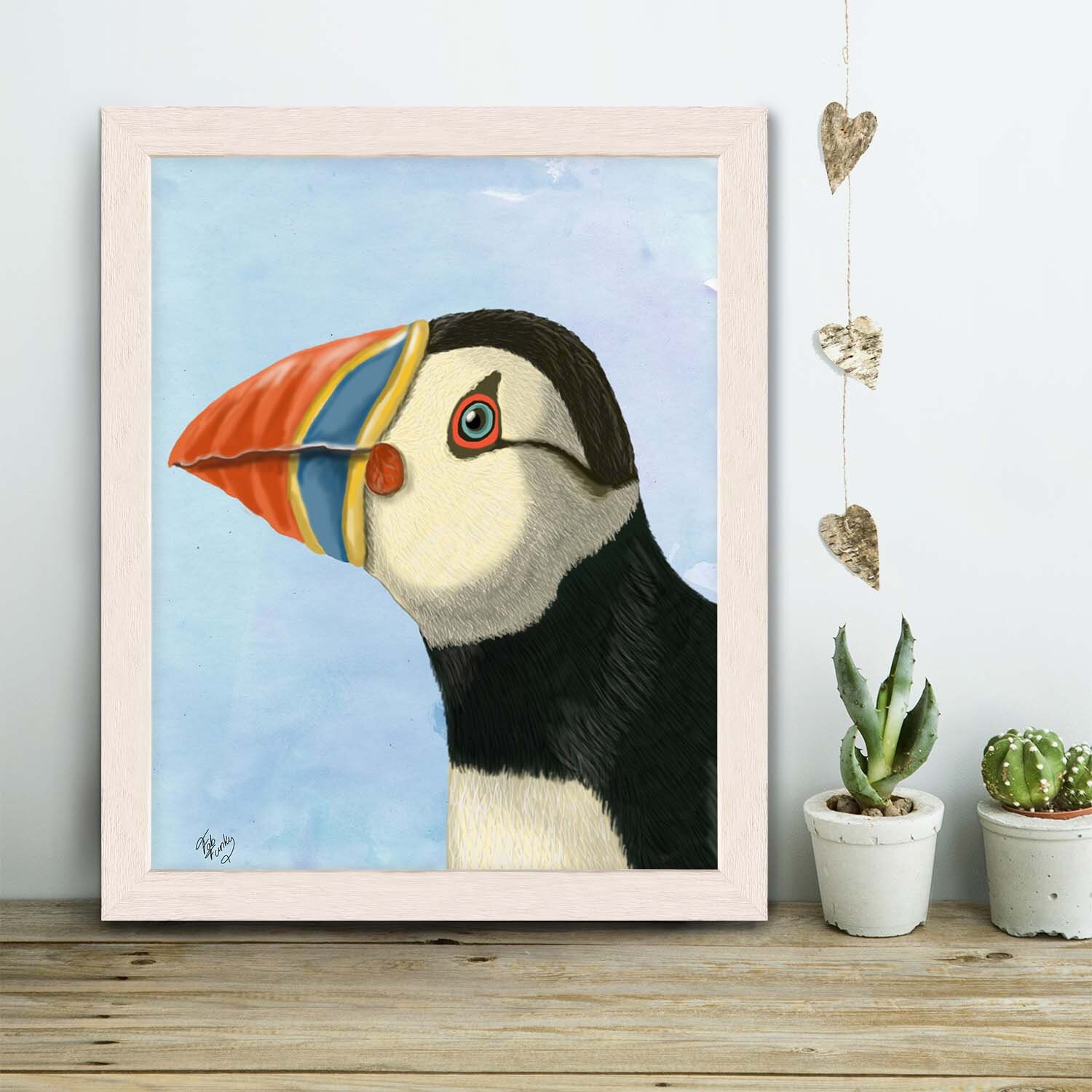 Puffin Art print Puffin Portrait Wall Art puffin print sea | Etsy