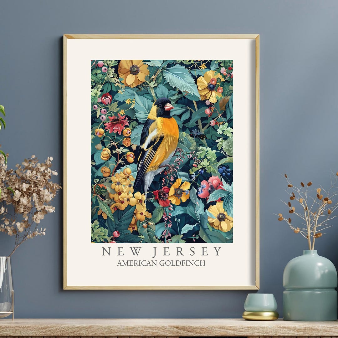 American Goldfinch New Jersey State Bird Art Print, William Morris ...