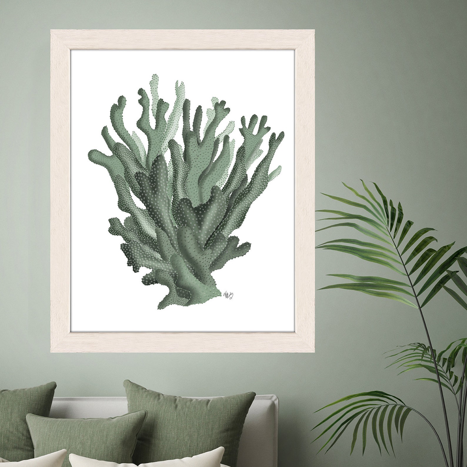 Coral Art Nautical Wall Art Green Room Decor Tropical - Etsy