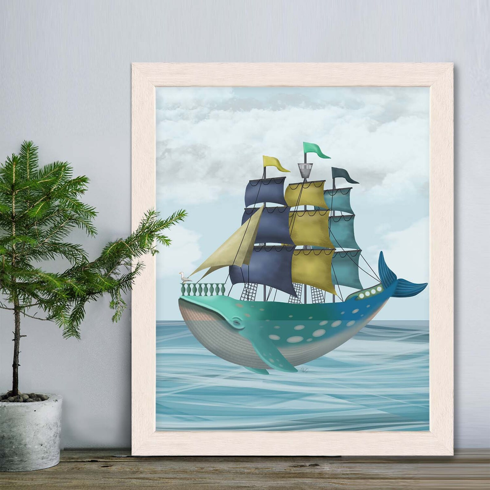 Whale Art Painting Whale Ship Print Whale Print Whale Wall | Etsy