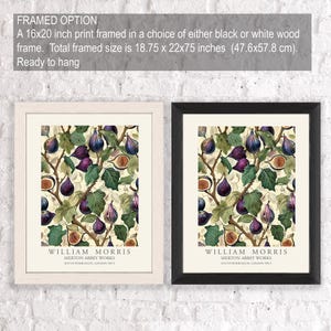 William Morris Style Floral Print, Fig Tree Pattern, Large Vintage Wall Art, Nature Illustration ...