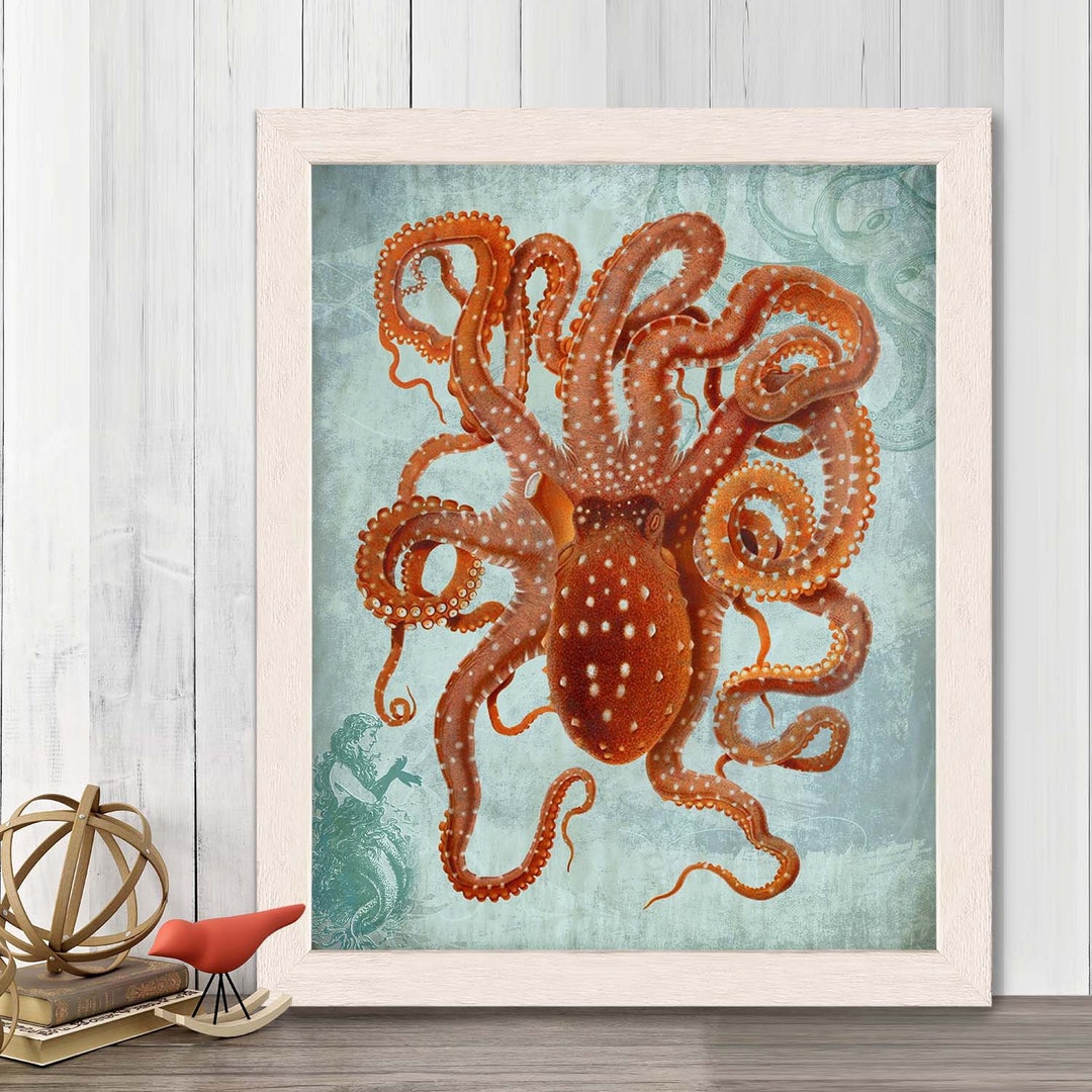 Coastal Life Octopus Print 2 - Nautical Print Beach Decor Nautical ...
