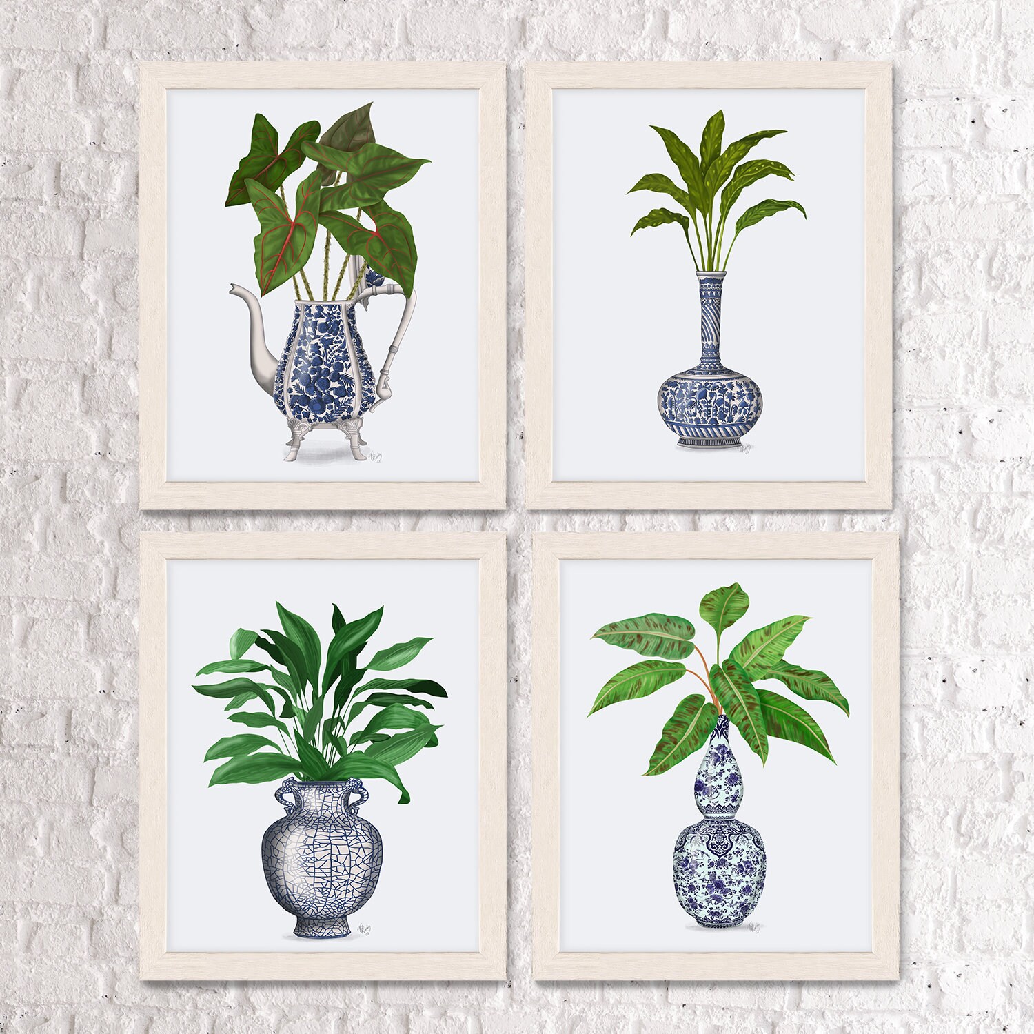 Southern Style Set of 4 Art Prints Chinoiserie Group 1 - Etsy UK