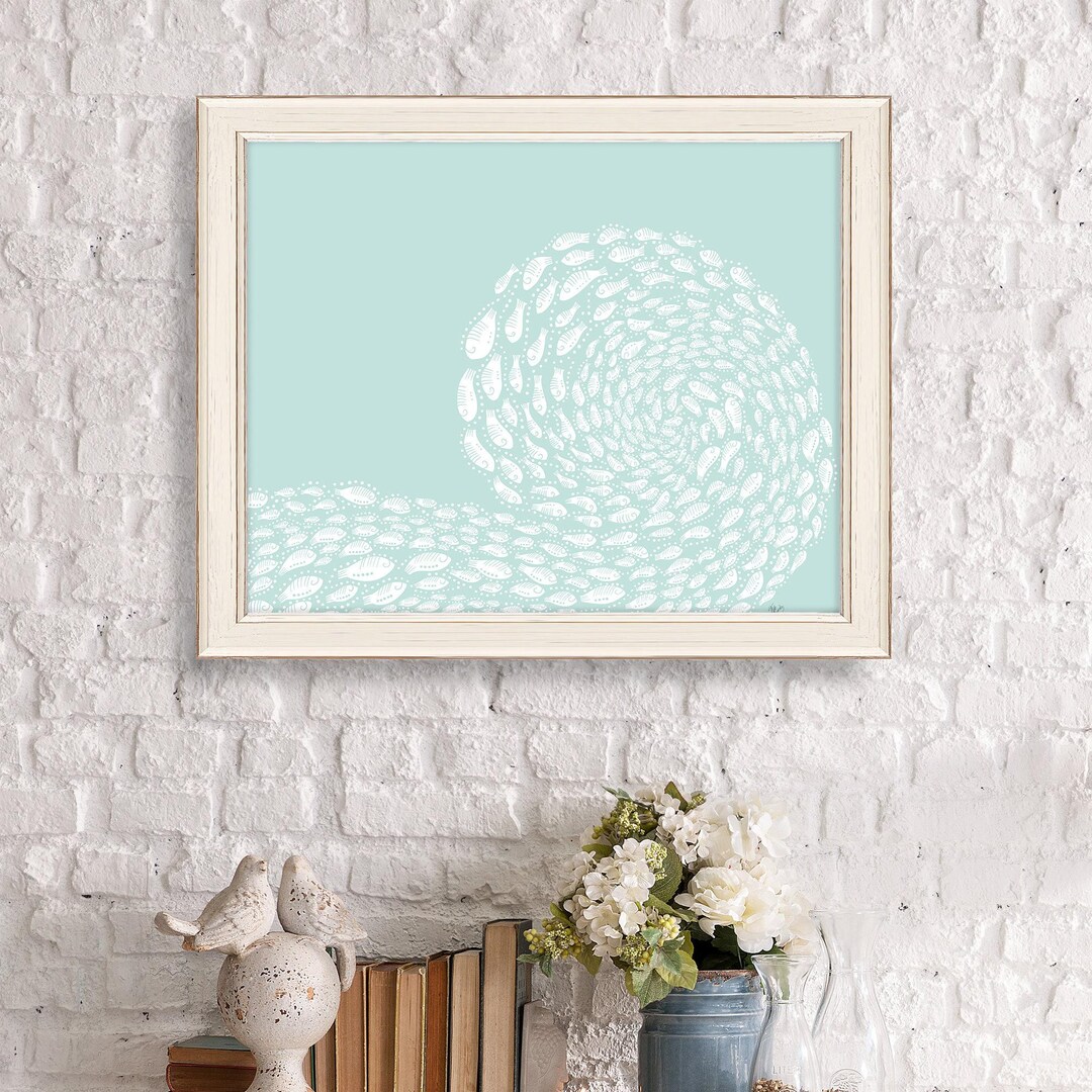 Fish Gift Art, Fish Pictures, Little Fish Art, Wave Artwork, Beach ...