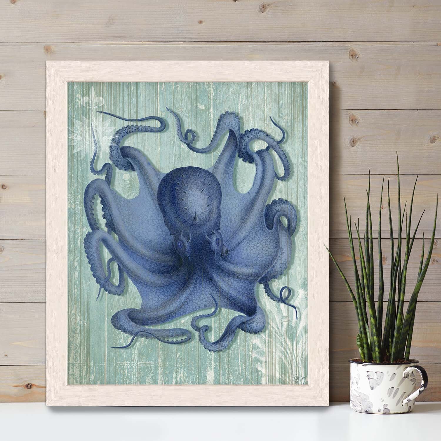 Octopus 5 Blue Octopus Poster octopus decor kitchen decor | Etsy