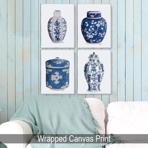 Blue and White China, Oriental Wall Art, Chinoiserie Vase Print, Asian ...