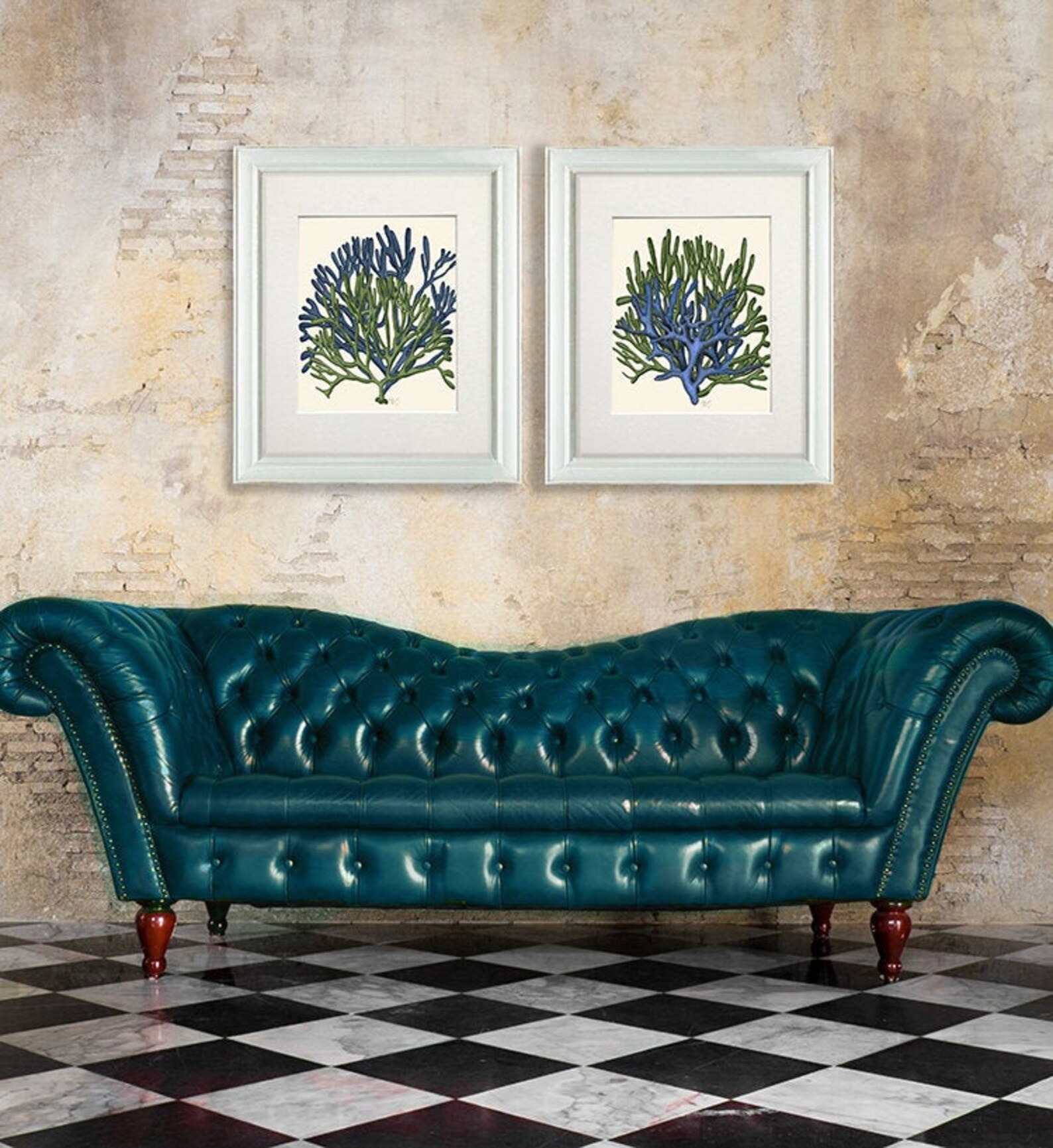 Coral Prints Set of 2 Blue and Green Coral Art Prints Coral | Etsy UK