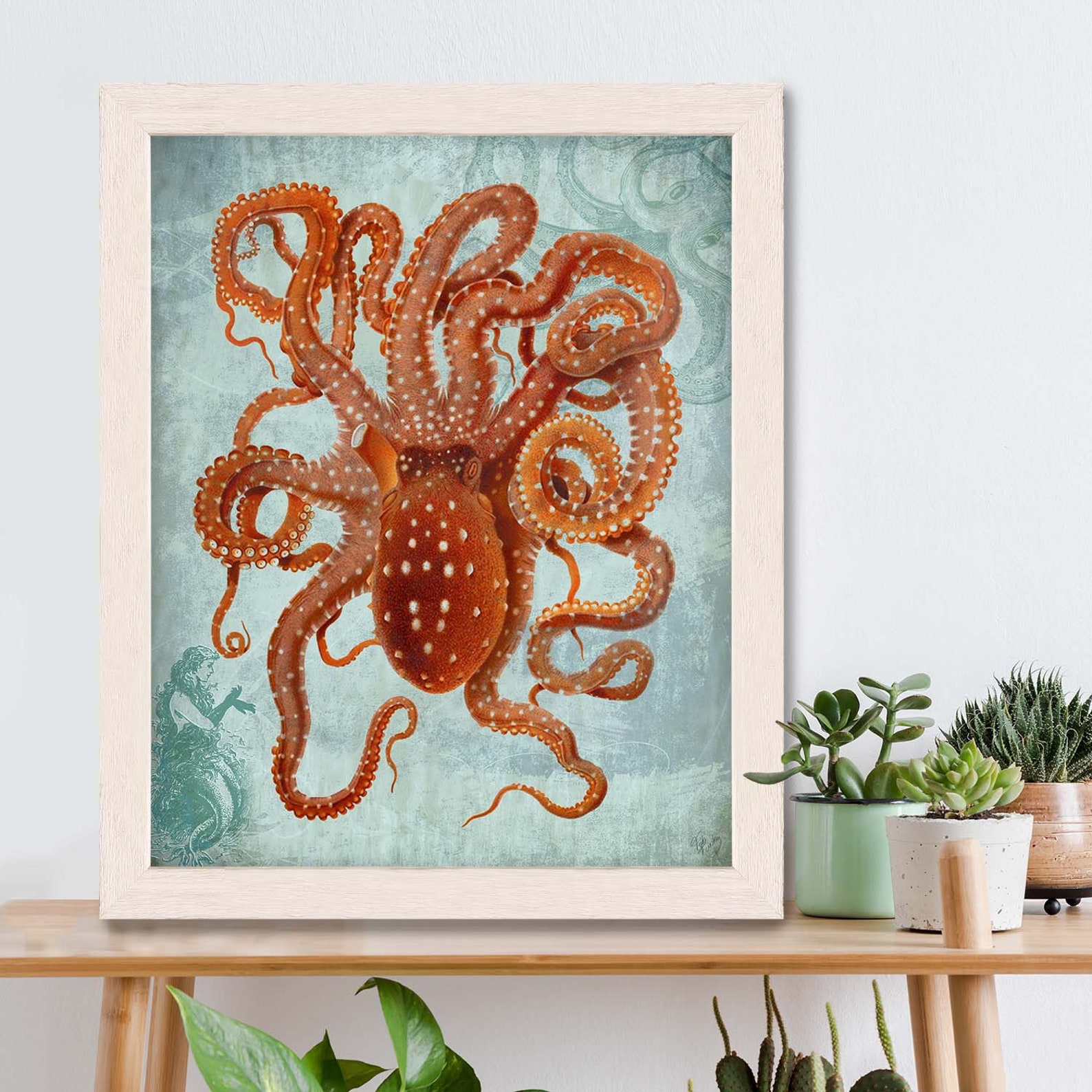 Octopus 2 Octopus print Nautical print beach house decor | Etsy