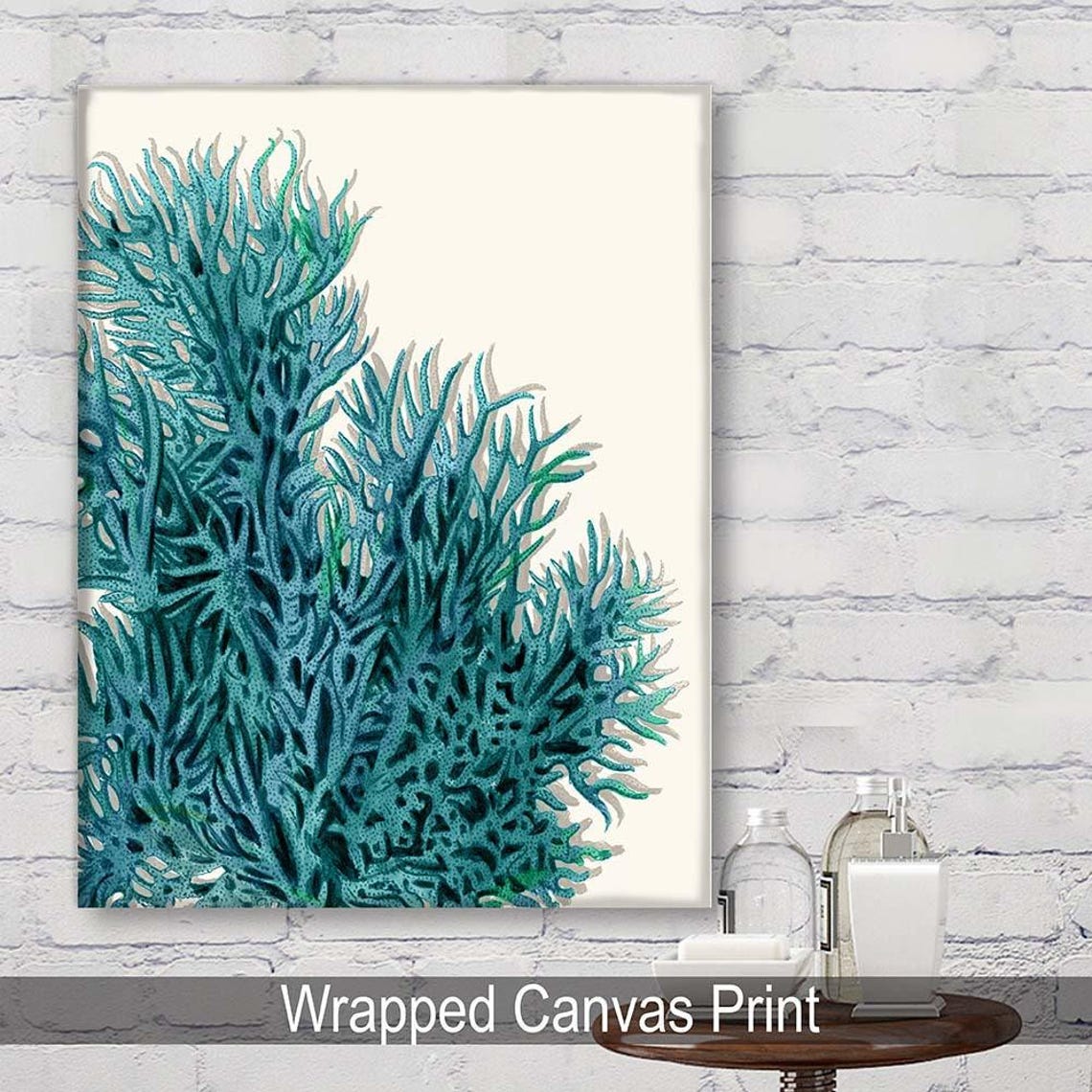 Turquoise Coral Print - Coral 9 in Turquoise - Turquoise Wall Art Coral ...