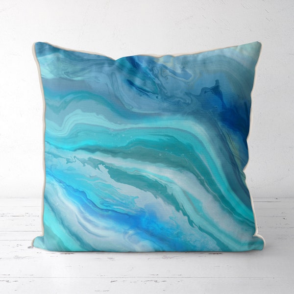 Bright Blue Pillow - Etsy