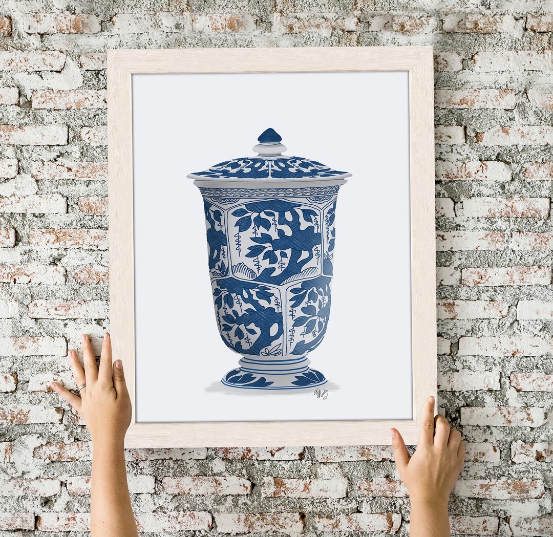 Indigo Blue and White, Chinoiserie Chic, Ginger Jar Print, Chinese Home ...