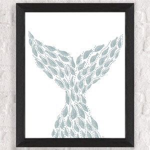 Little Fishes Art, Fish Tail Print, Mermaid Tail Picture, Coastal Art ...