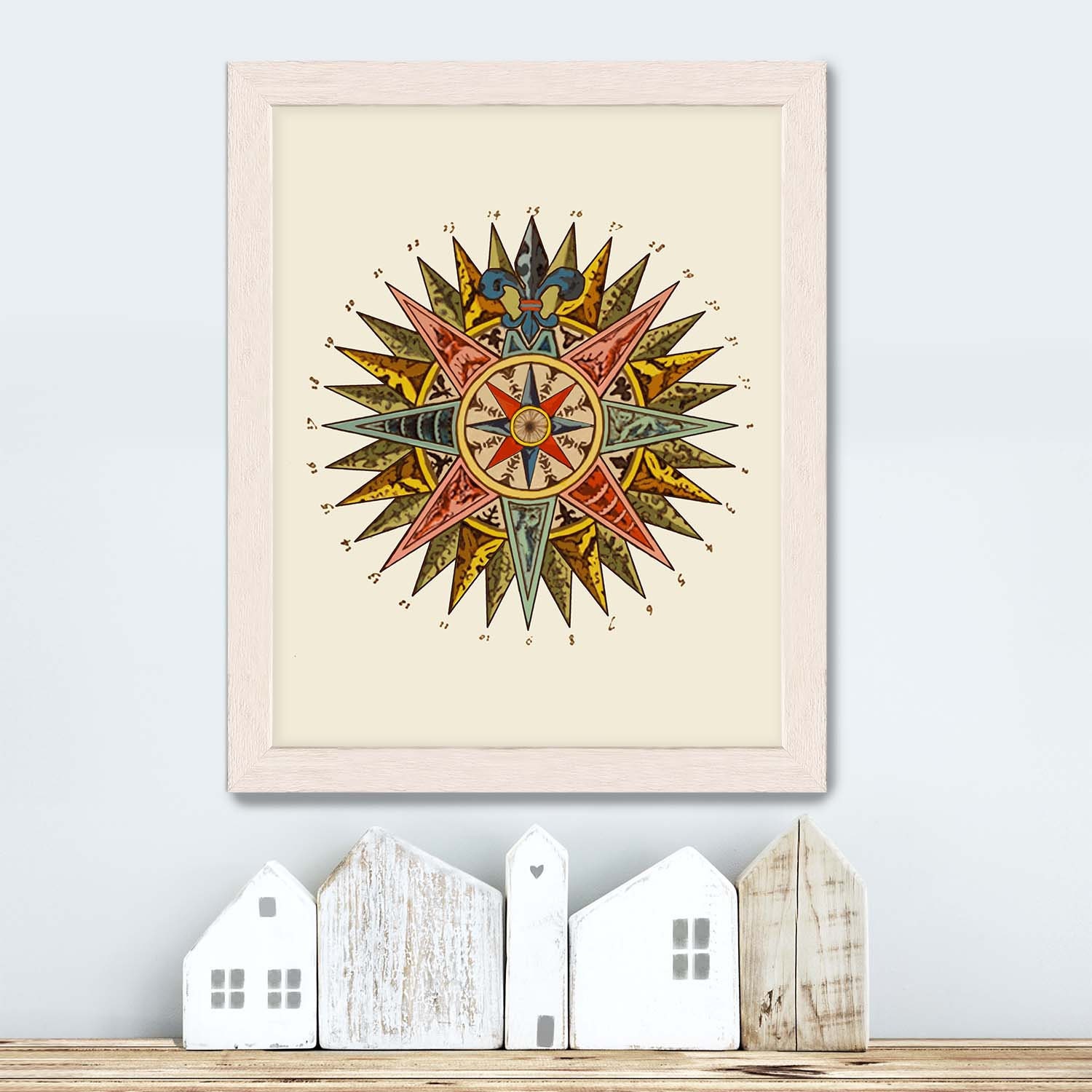 Nautical Star Art print nautical Compass Art Nautical print | Etsy