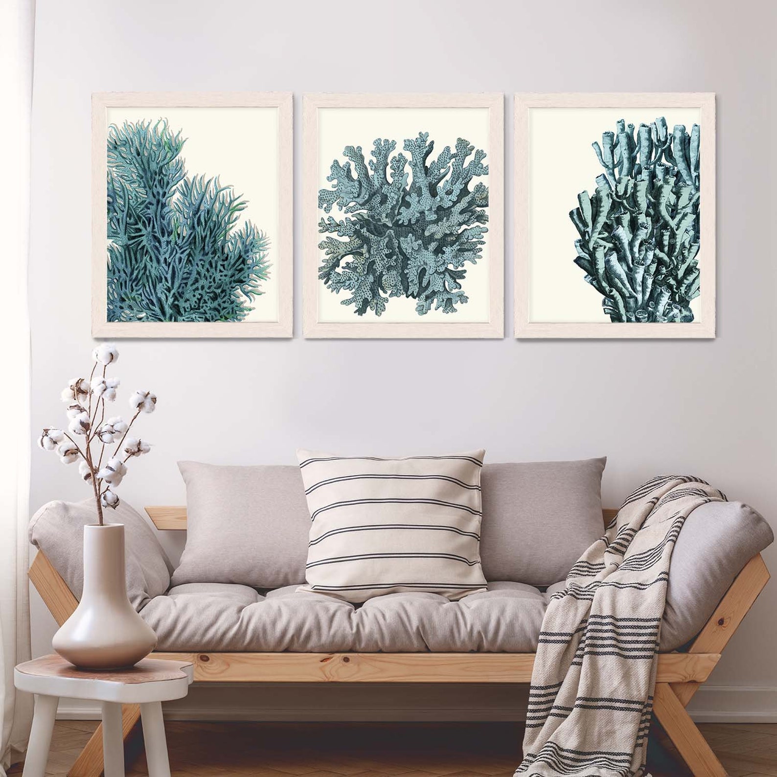 Sea Coral Prints Set 3 Prints Turquoise Coral 2 Turquoise - Etsy