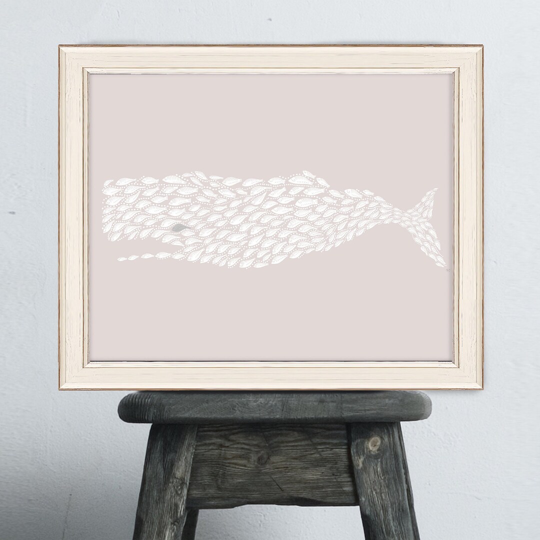 Walvis kunst, potvis print, vis print kunst, vis illustratie, nautische ...