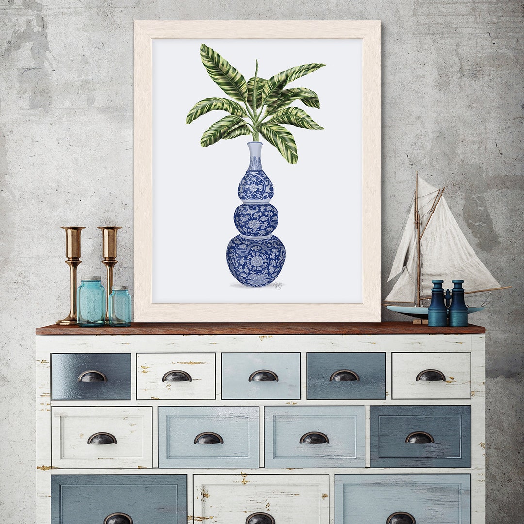 Modern Chinoiserie Art - Chinoiserie Vase 7 With Plant - East Asian ...